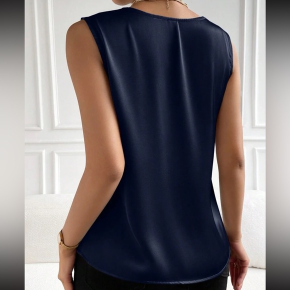 Tops | Elegant Classic V Neck Sleeveless Office Work Tank Top Blouse ...
